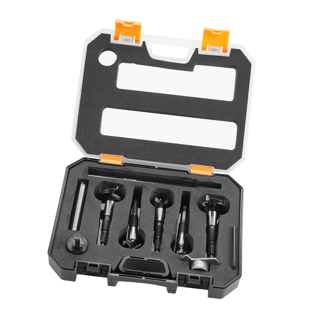 KCAHPAN 5Pcs Woodworking Flat Wing Drilling and Reaming Hinge Drill Bit ...