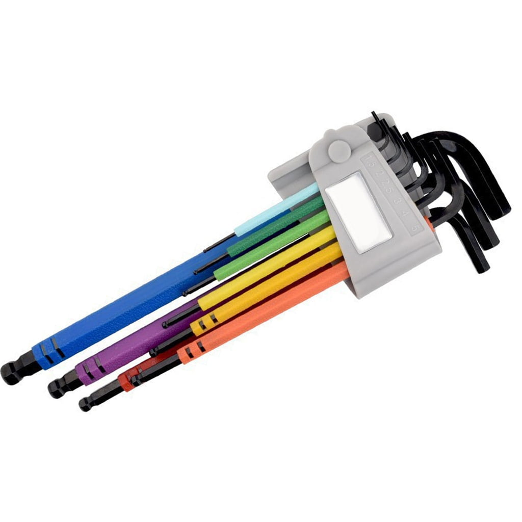 KCAHPAN 9Pieces L Wrench Hex Key Kit Color Coding for Easy Recognition ...