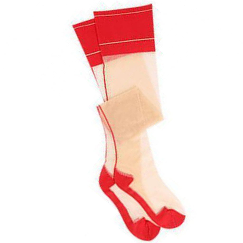 KCAHPAN Contrast Top Cuban Heel Backseam Sheer Stockings Back Seam ...