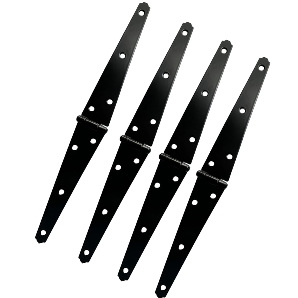 KCAHPAN Decorative Strap Hinge Black Shed Door Gate Hinges Heavy Duty Door Hinges with Screws ...