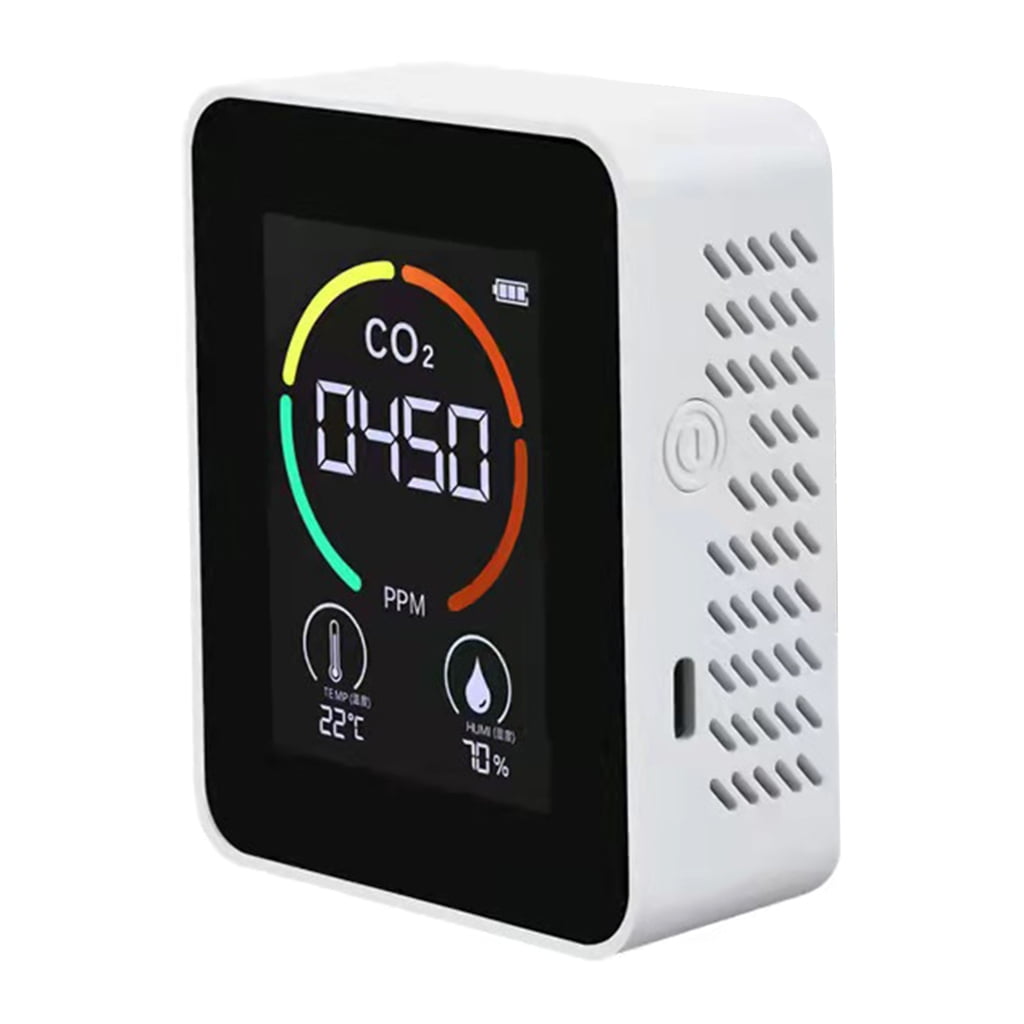 KCAHPAN Digital CO2 Meter Air Quality Monitors 1200mAh With Temperature & Humidity Sensors For ...