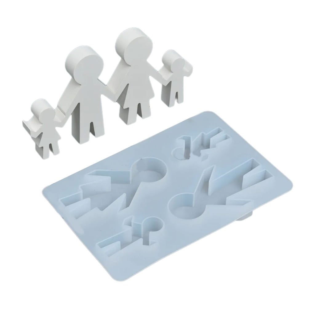 KCAHPAN Family of Four Figurine Silicone Candle Molds Concrete Clay ...