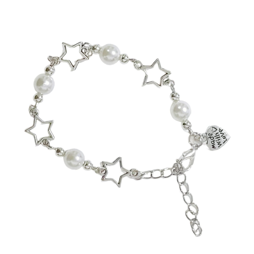 KCAHPAN High Sense Star Pearl Beaded Bracelet Alloy Material Heart ...