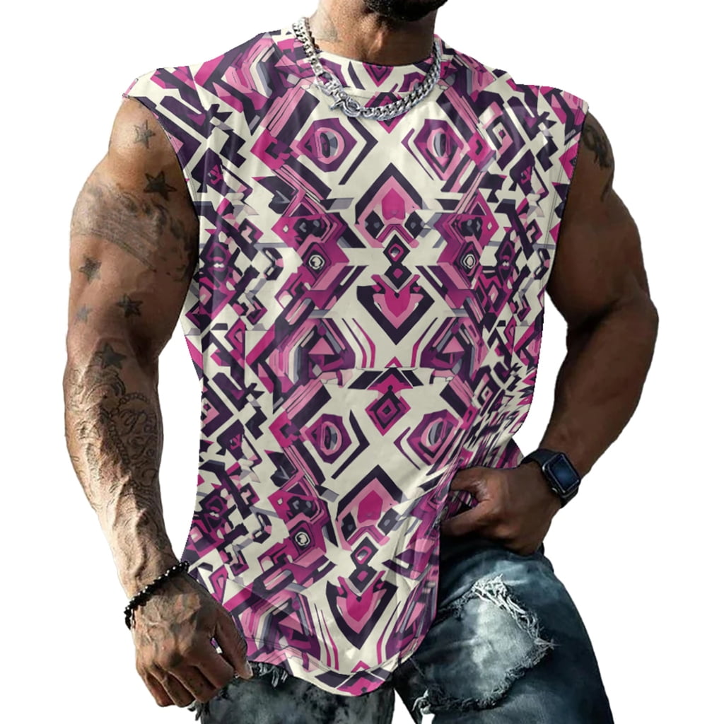 KCAHPAN Men's Sleeveless Muscle Tanks Top 3D Printed Graphics Gym ...