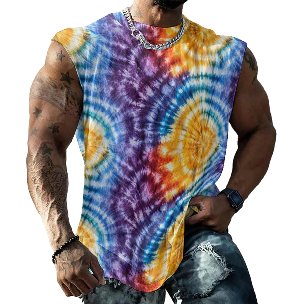 KCAHPAN Men's Sleeveless Muscle Tanks Top 3D Printed Graphics Gym ...