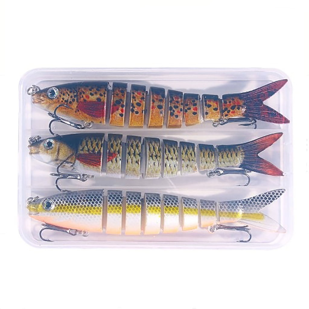 KCAHPAN Multiple Section Artificial Fish Lures Fishhooks Jointed ...