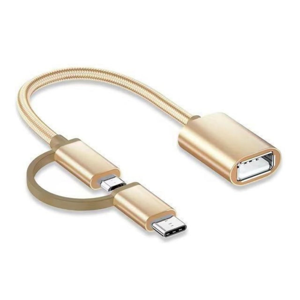 KCAHPAN OTG Adapter USB Type C Small USB Cable Nylon Braided Double ...