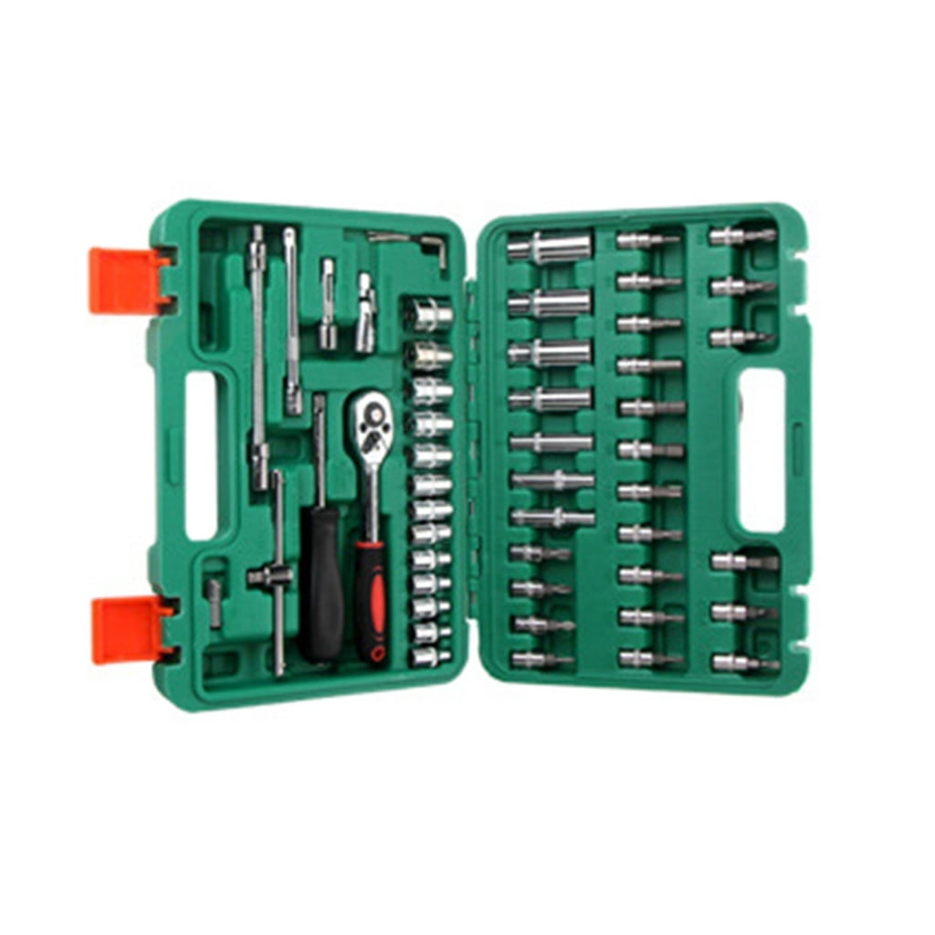 KCAHPAN Professional Ratcheting Wrench Set 53Pcs Tools With Bit Socket ...