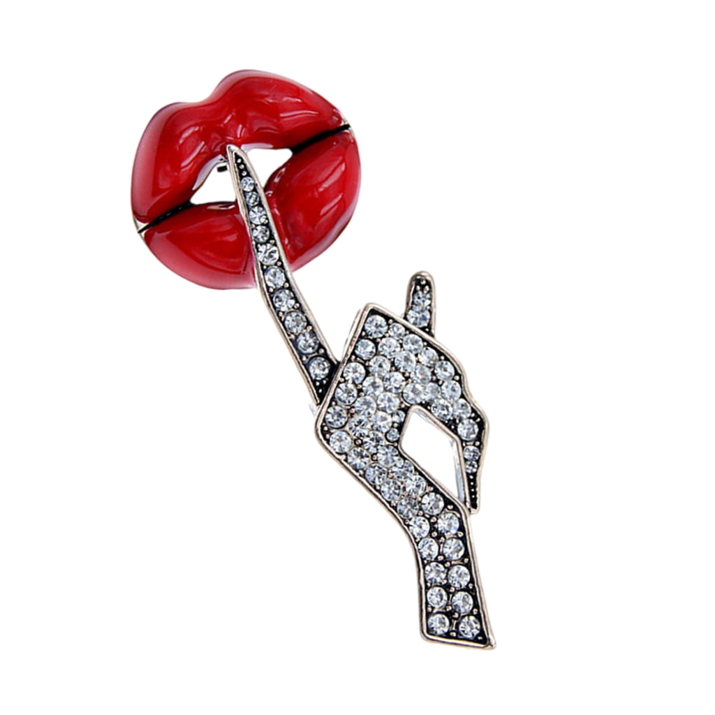 KCAHPAN Stylish Lips Suit Lapel Pin Distinctive Contrast for Performers ...