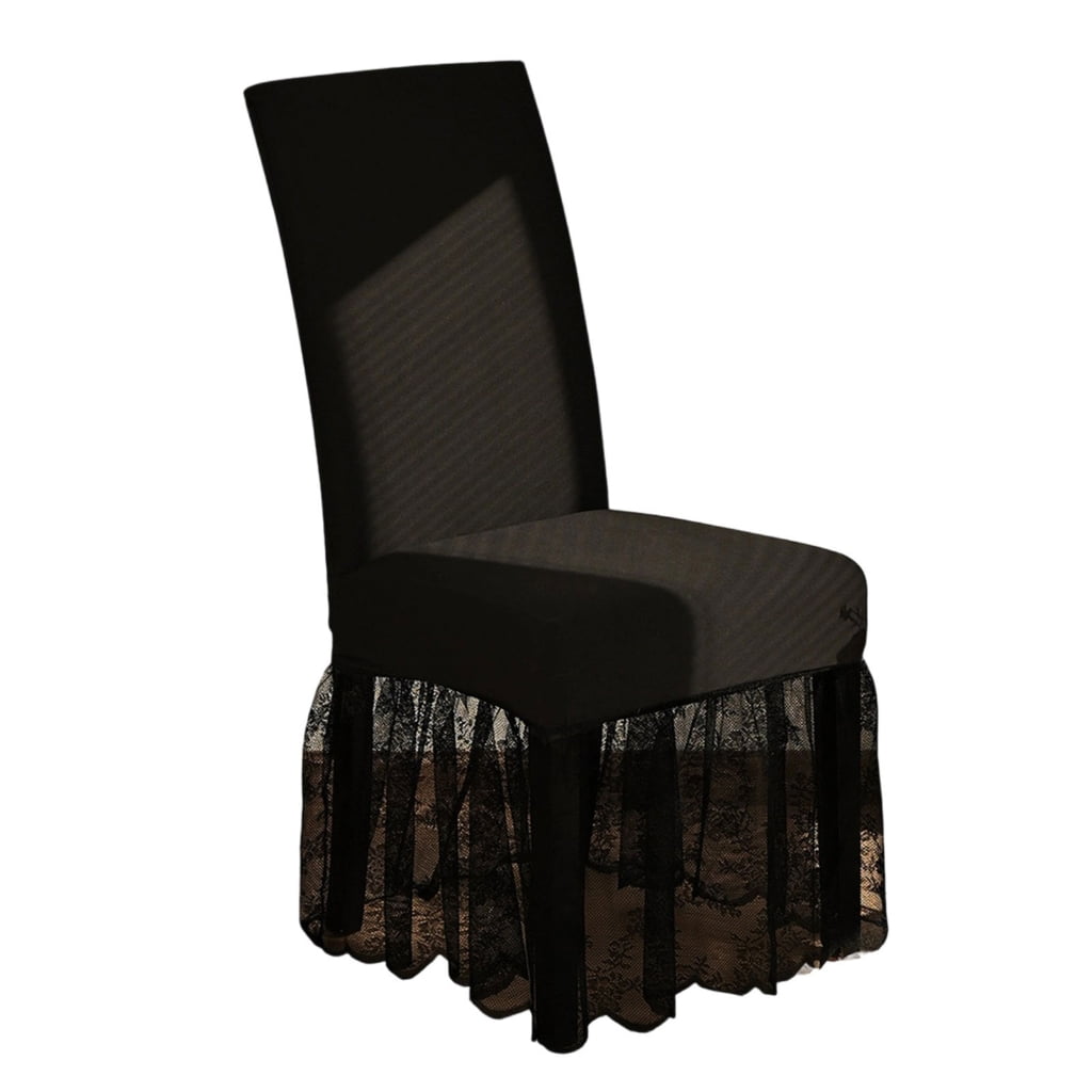 KCAHPAN Stretchable Milk Silk Chair Covers With Skirt Design Chair ...