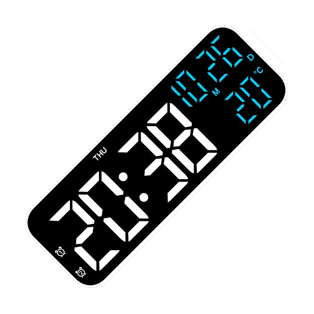KCAHPAN Stylish LED Clock with Temperature and Humidity Display Multi ...