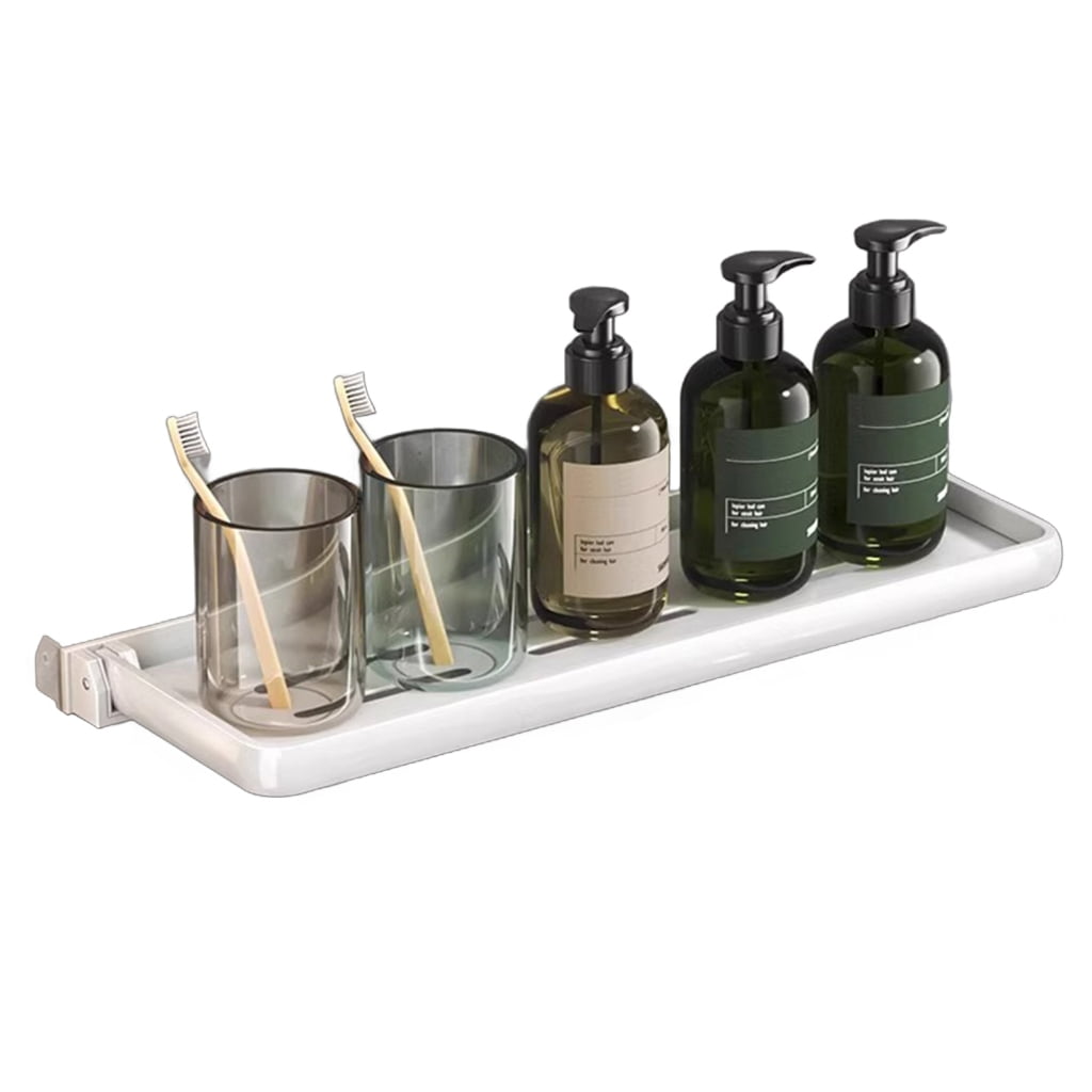 KCAHPAN Wall Mounted Folding Shelf,12/16inch Bathroom Folding Rack ...