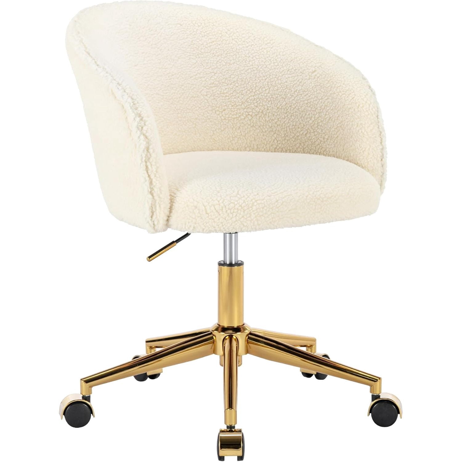 KCC Faux Fur Office Desk Chair, Comfy Fluffy Swivel Modern Leisure ...