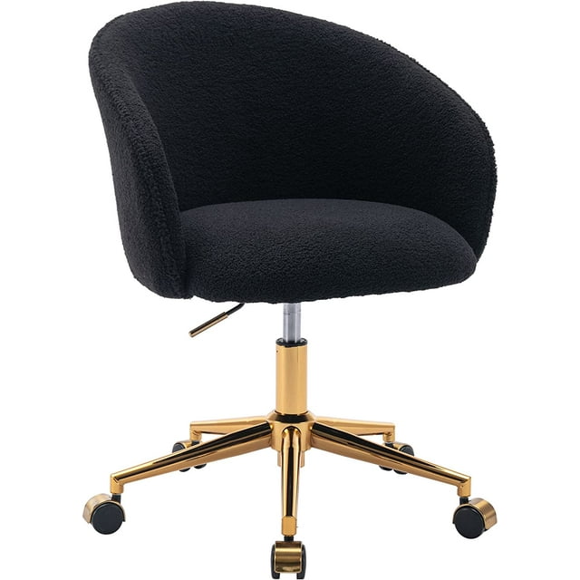 KCC Faux Fur Office Desk Chair, Comfy Fluffy Swivel Modern Leisure ...