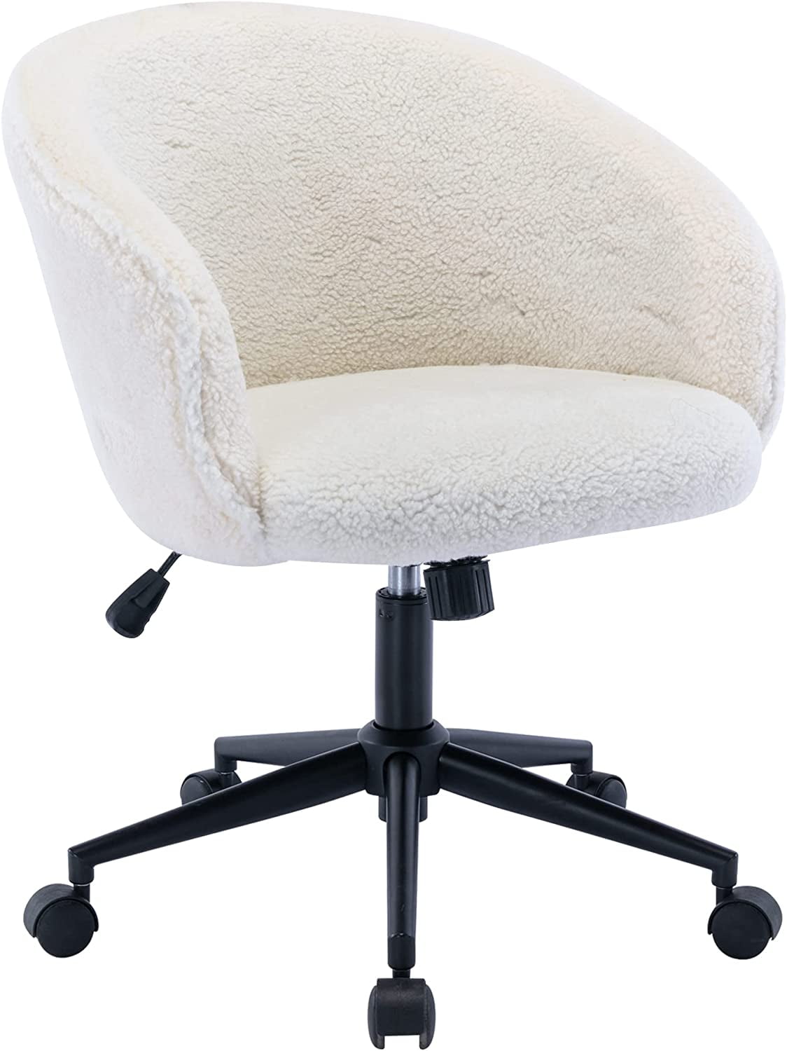 KCC Faux Fur Office Desk Chair, Comfy Fluffy Swivel Modern Leisure ...