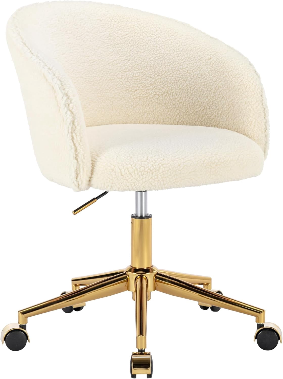 KCC Faux Fur Office Desk Chair, Comfy Fluffy Swivel Modern Leisure ...