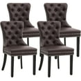 Kcc Faux Leather Upholstery Dining Chairs Set Of 4 Tufted Nailhead