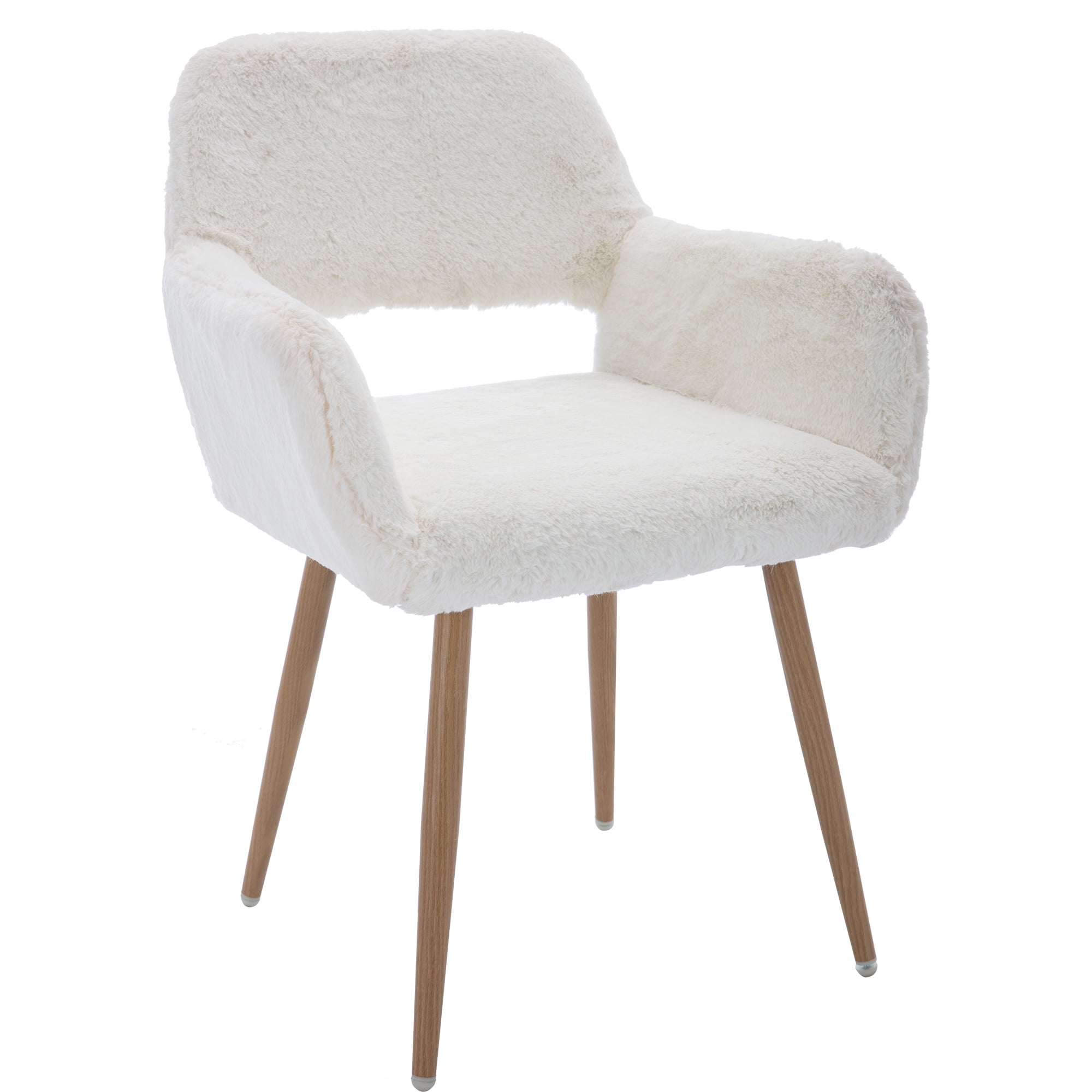 KCC Faux Fur, Mid-Century Accent and Dining Chair, Comfy and Stylish ...