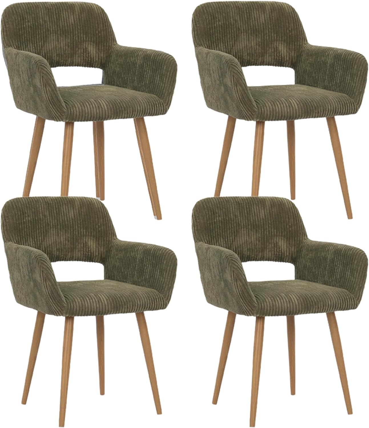 KCC Small Modern Dining Room Arm Chairs 1 Piece, Mid-Century ...