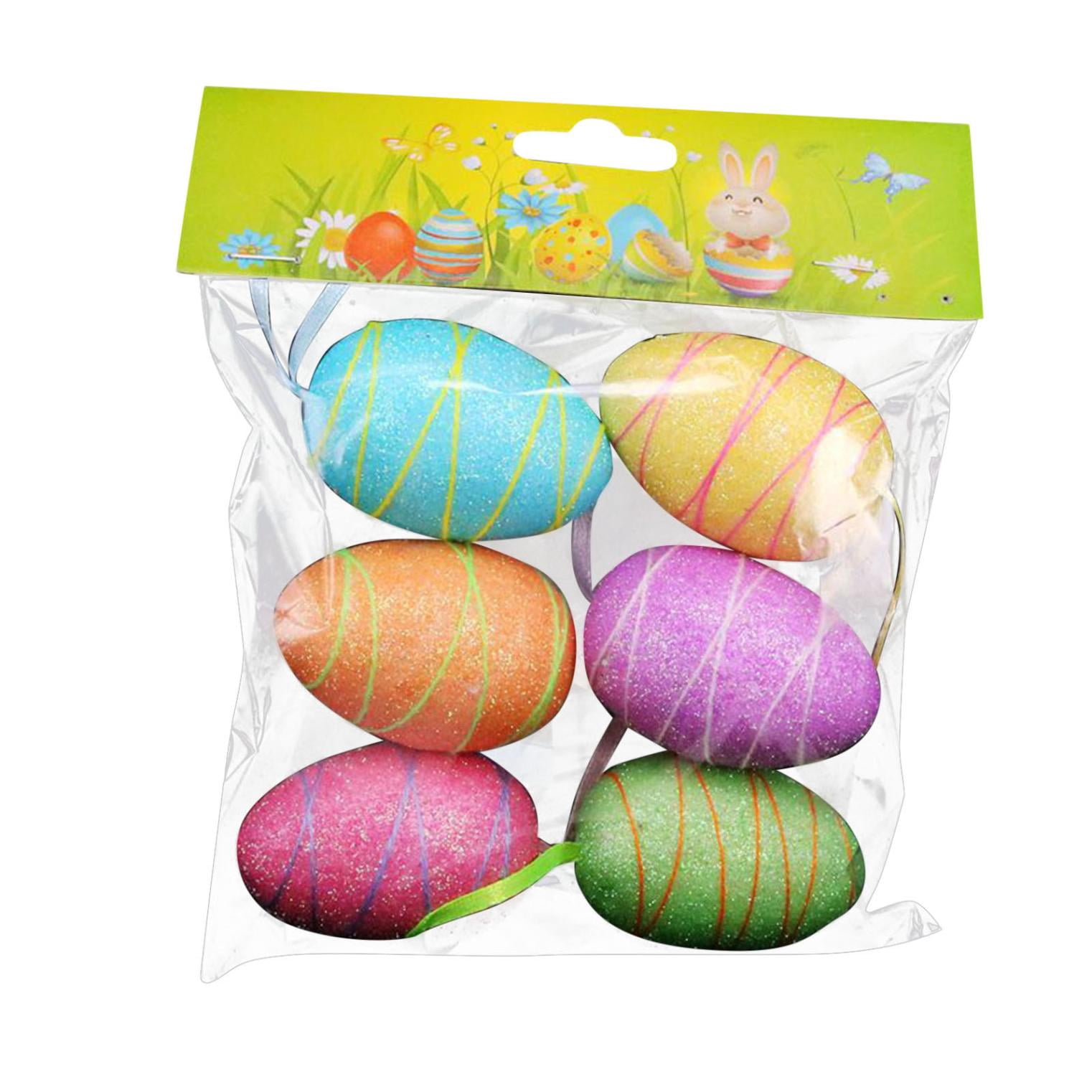 KCEHTA 6 Pcs Easter Egg Decorations, Colorful Easter Eggs, Small Easter ...