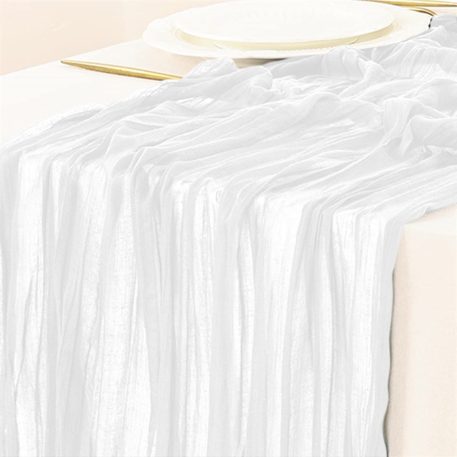KCEHTA Cheesecloth Table Runner, 35x70 inch Rustic Wedding Table Runner ...