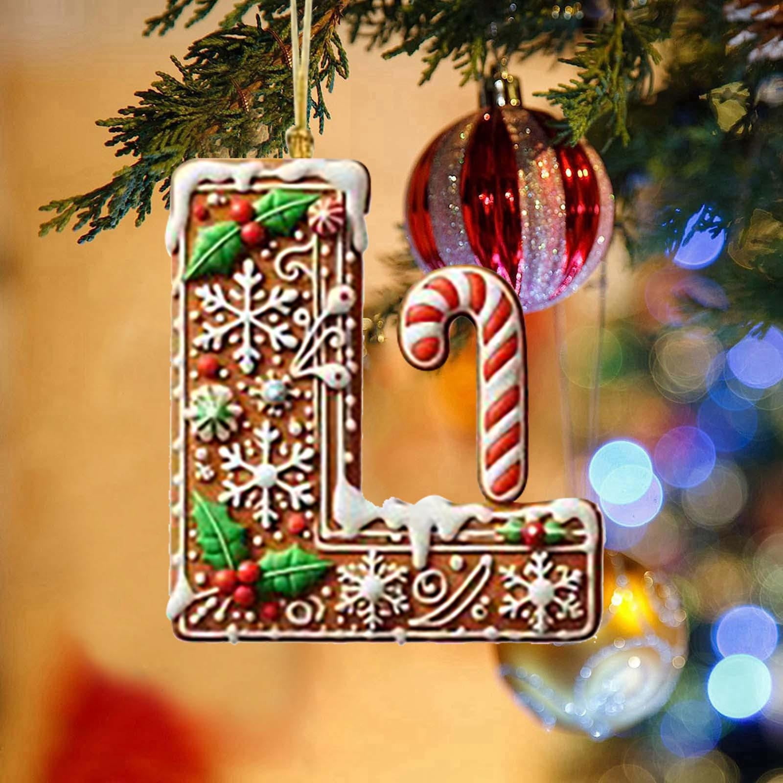 KCEHTA Christmas Initial Ornaments, Letter Christmas Ornaments, Letter ...