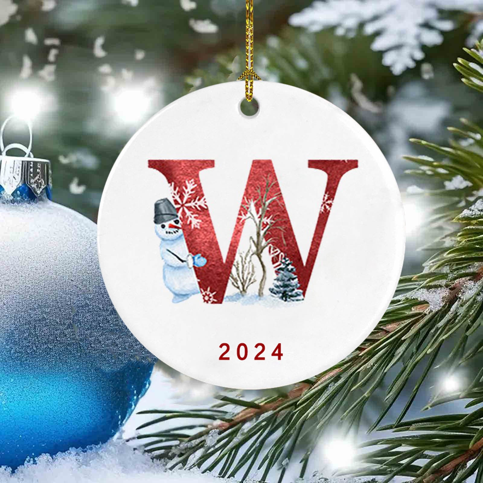 KCEHTA Christmas Letter Ornaments 2024, 26 Letters Christmas Tree ...