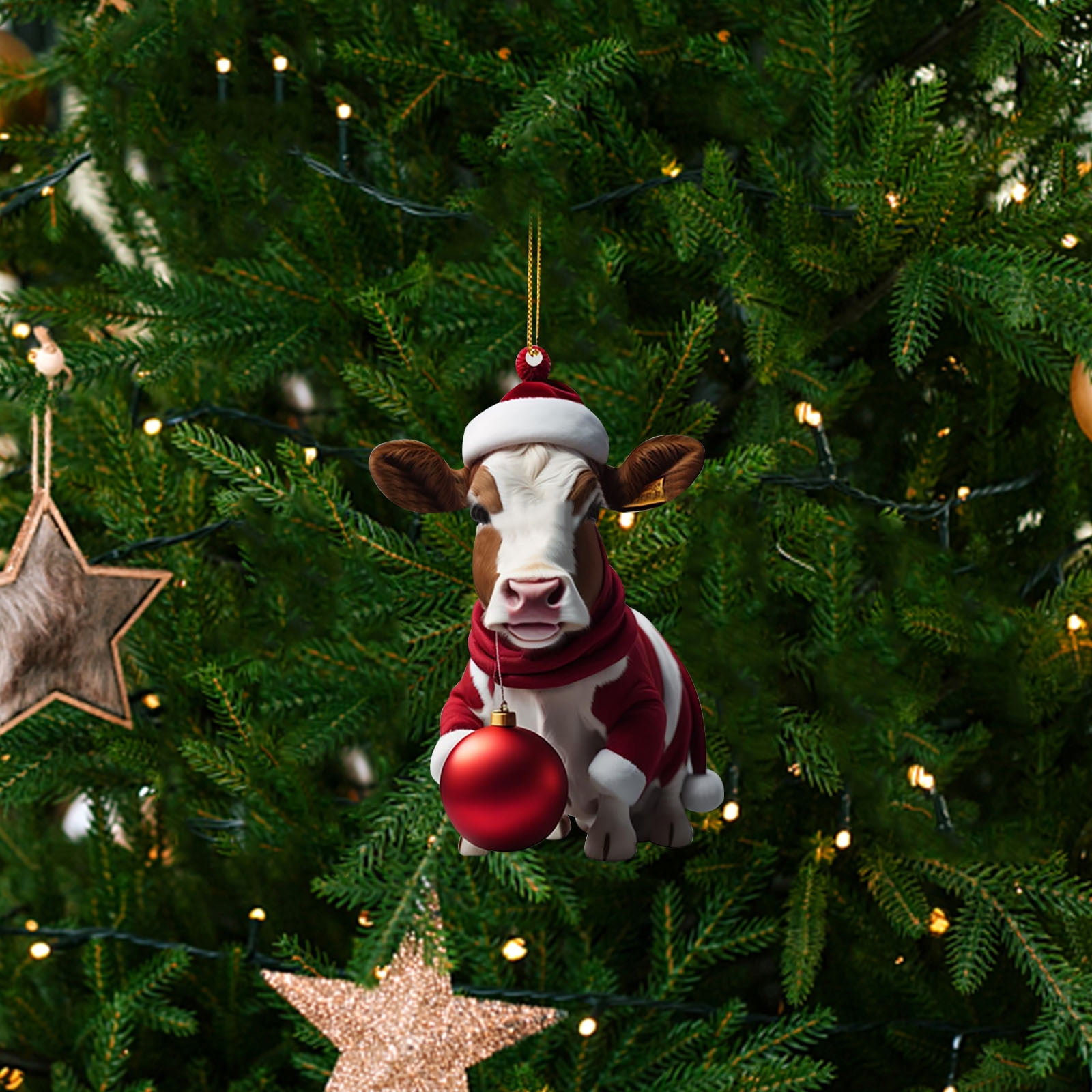 KCEHTA Cow Christmas Ornaments, Highland Cow Ornaments for Christmas ...