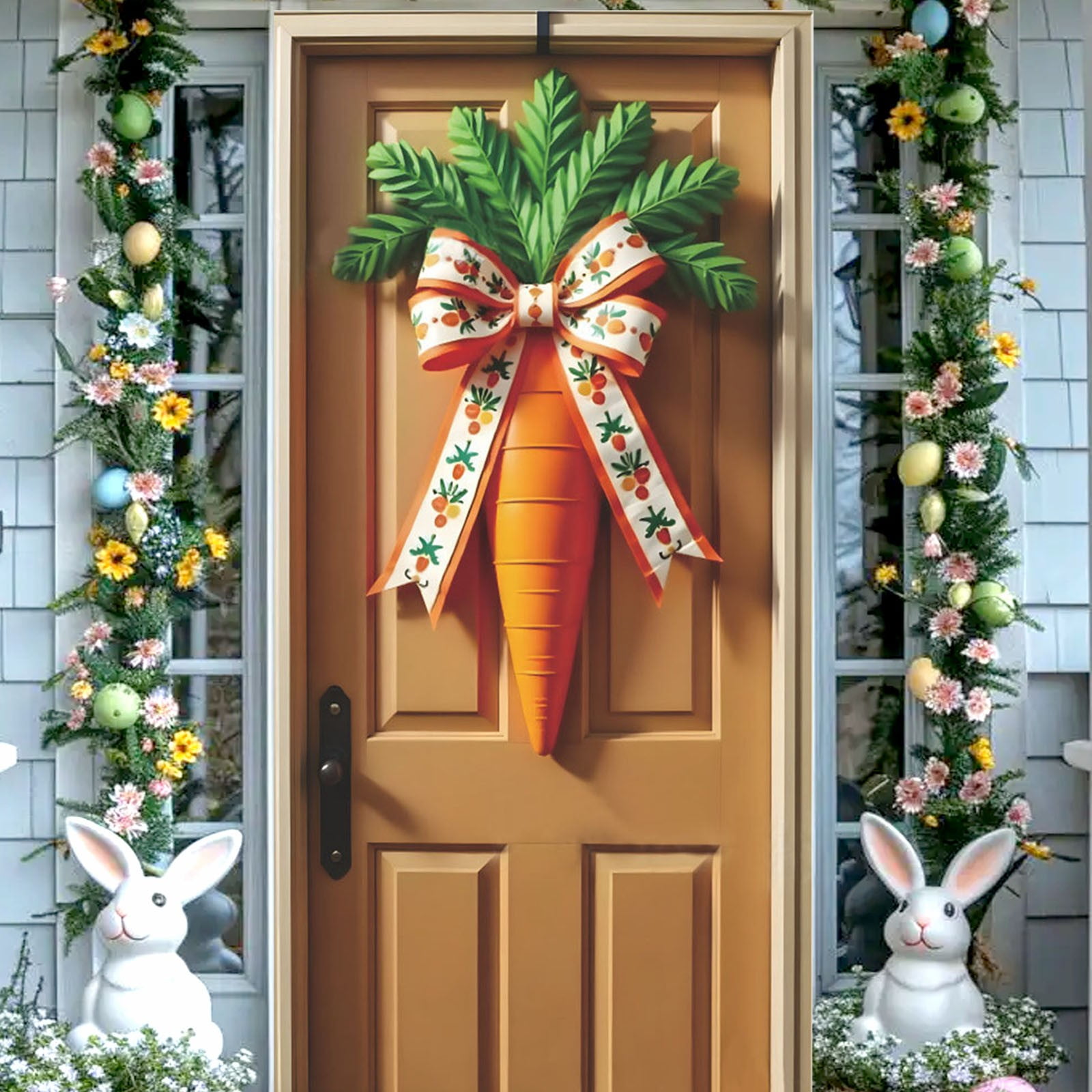 KCEHTA Easter Door Decorations Colorful Easter Door Cover for Spring ...