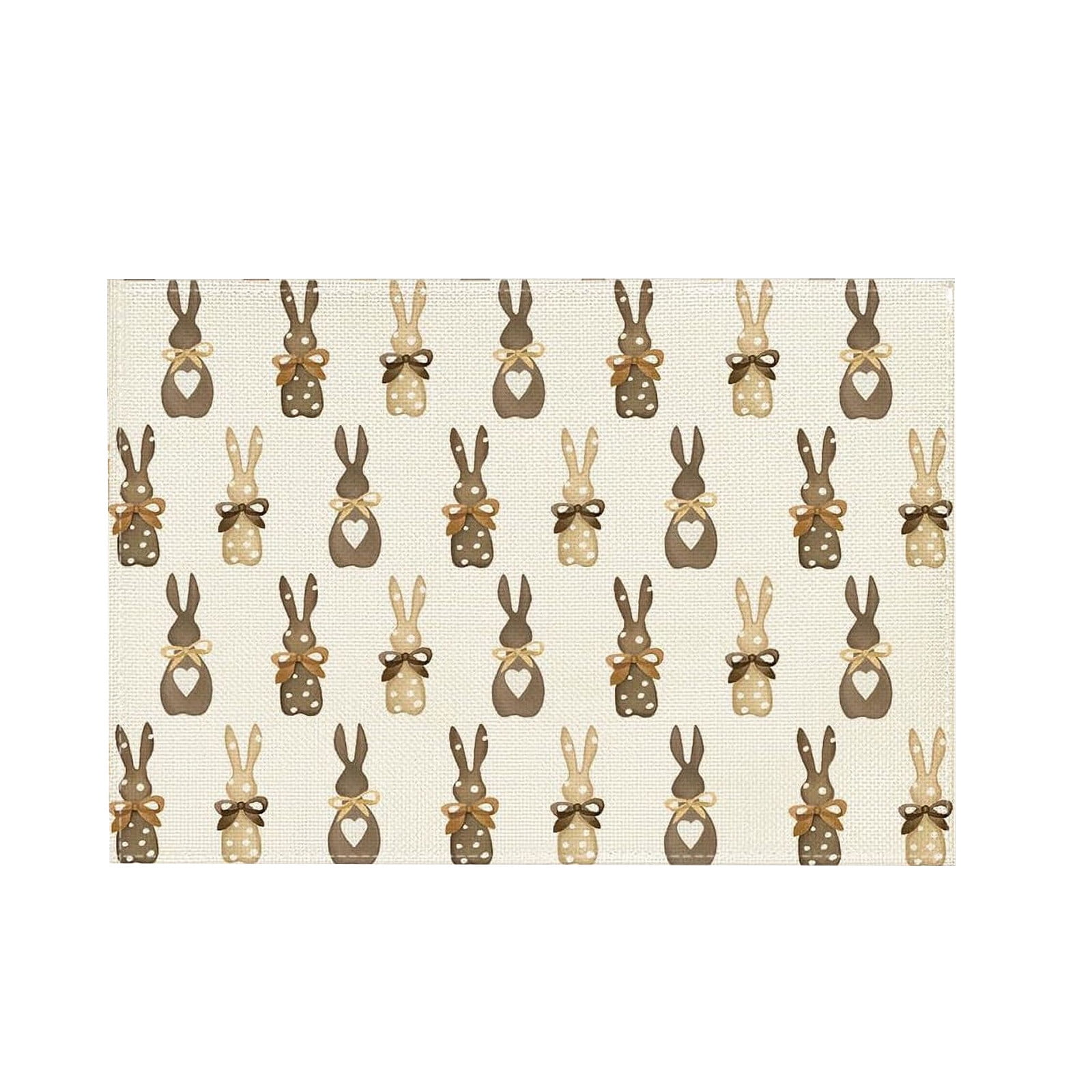 KCEHTA Easter Placemats Bunny Rabbit Floral Spring Table Mats for Party ...