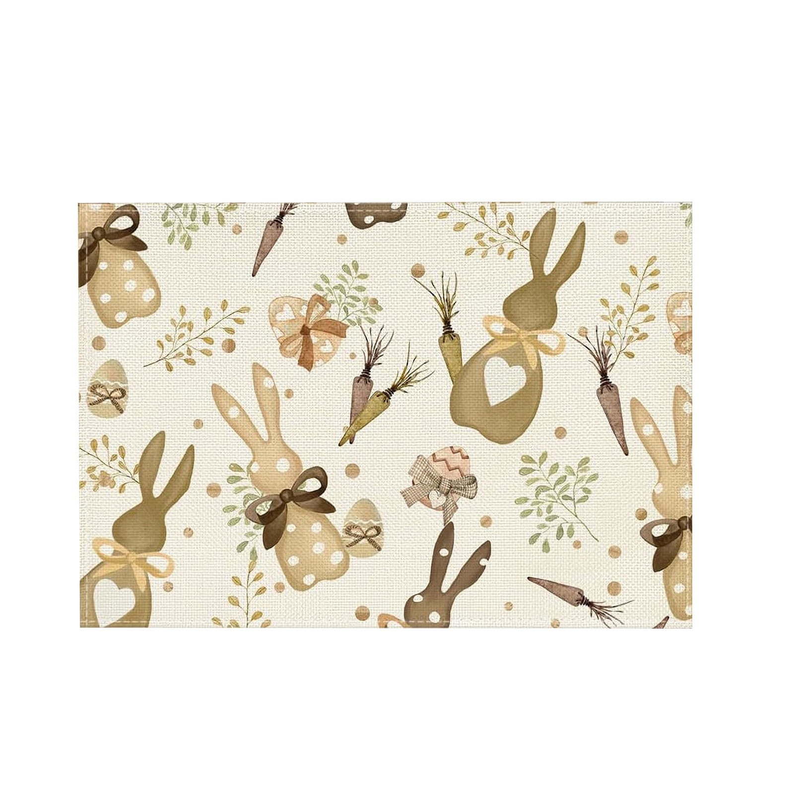 KCEHTA Easter Placemats Bunny Rabbit Floral Spring Table Mats for Party ...