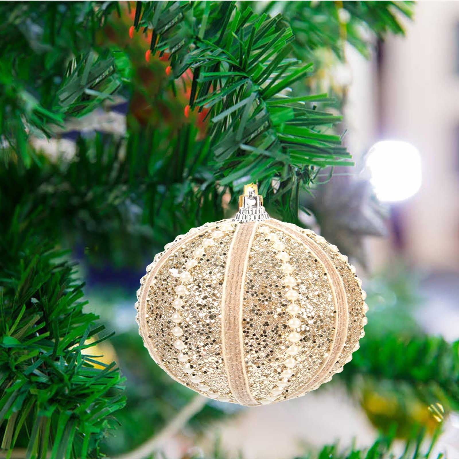 KCEHTA Glitter Christmas Ball Ornaments Shatterproof Christmas ...