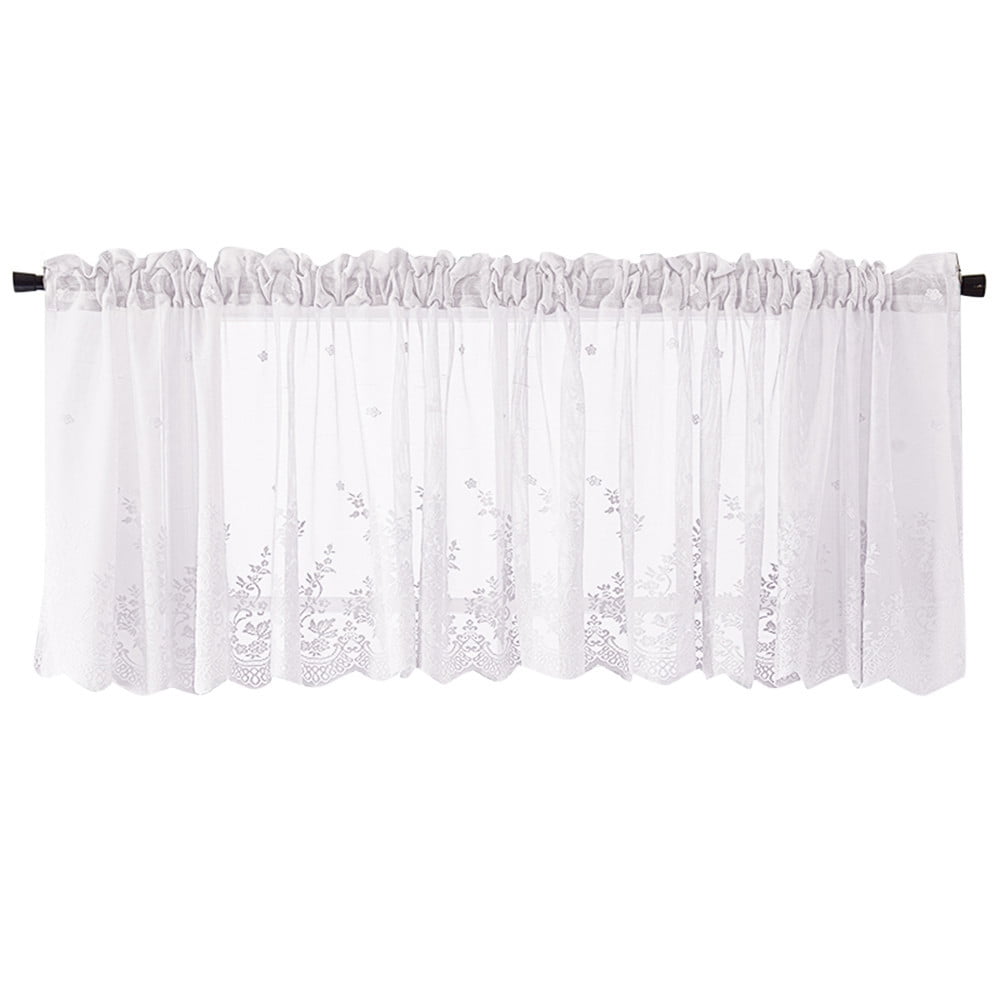 KCEHTA Lace Window Valance, Lace Curtains for Windows Short Half Tier ...
