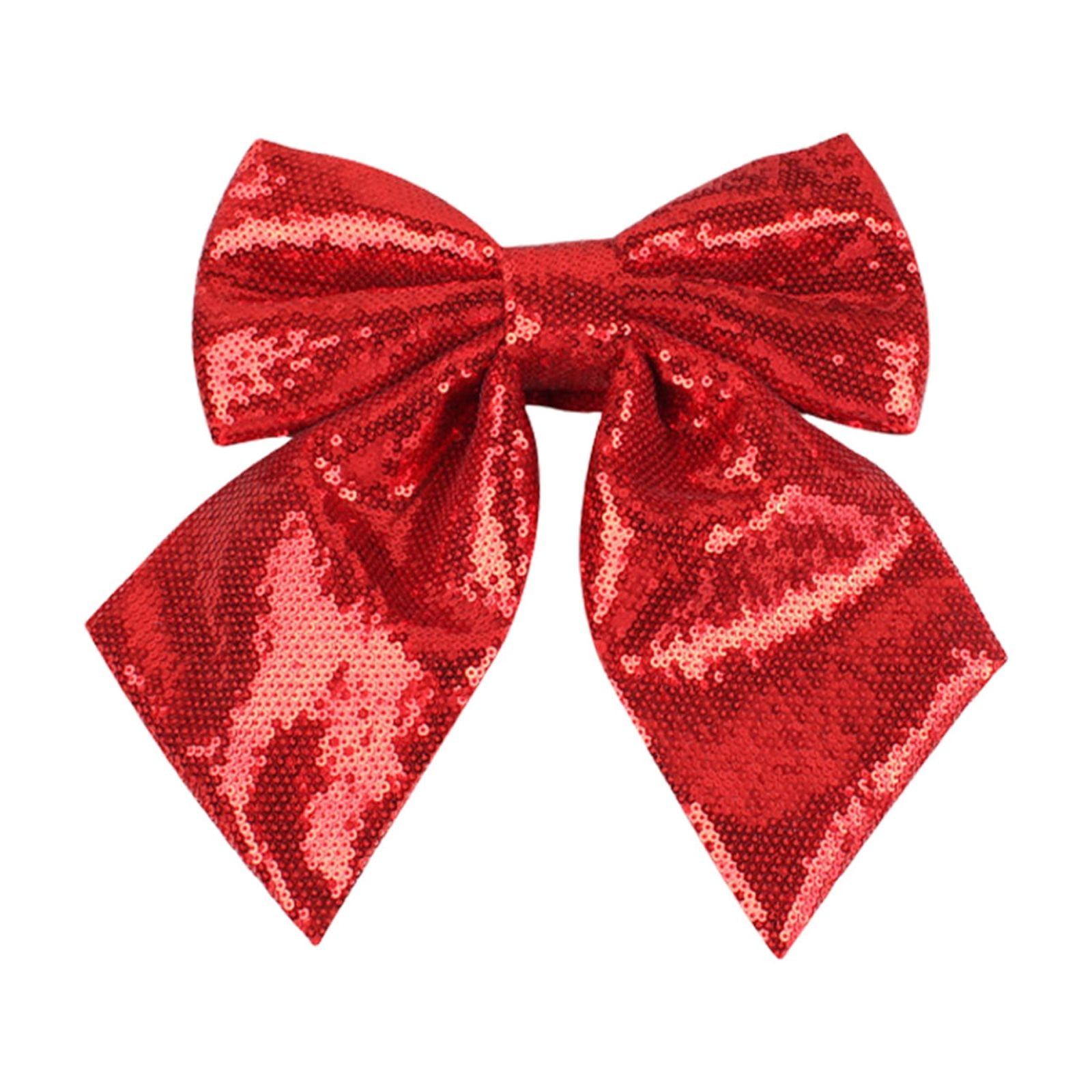 KCEHTA Red Christmas Tree Topper Sequin Bow, Sequin Bow Ornaments for ...