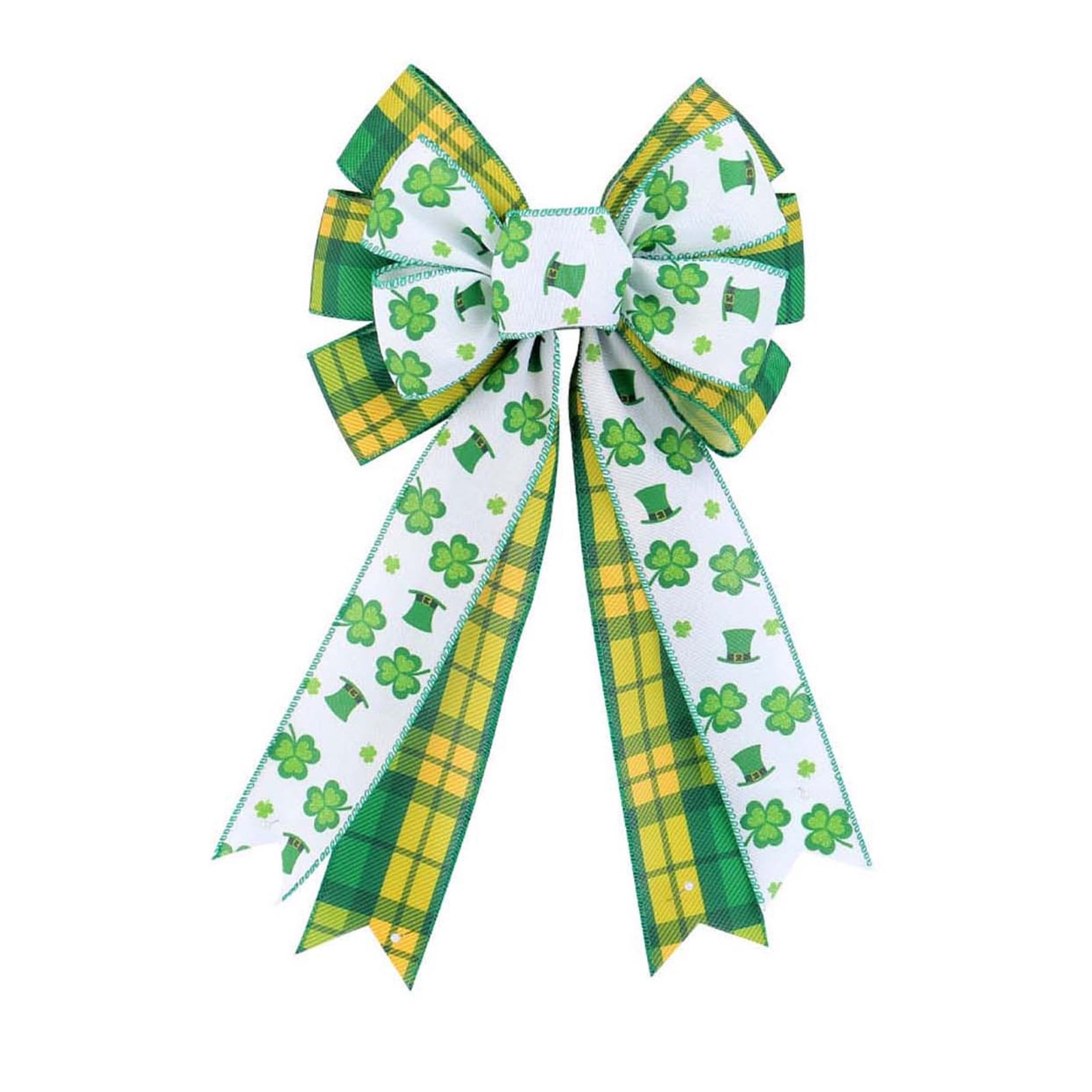 KCEHTA St Patricks Day Bow, St Patricks Day Tree Topper Green Shamrock ...