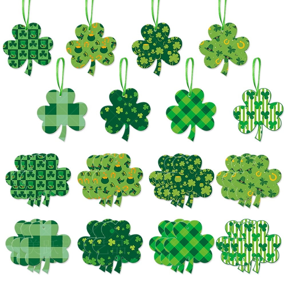 KCEHTA St Patricks Day Decorations Hanging Shamrock Ornaments for Tree ...