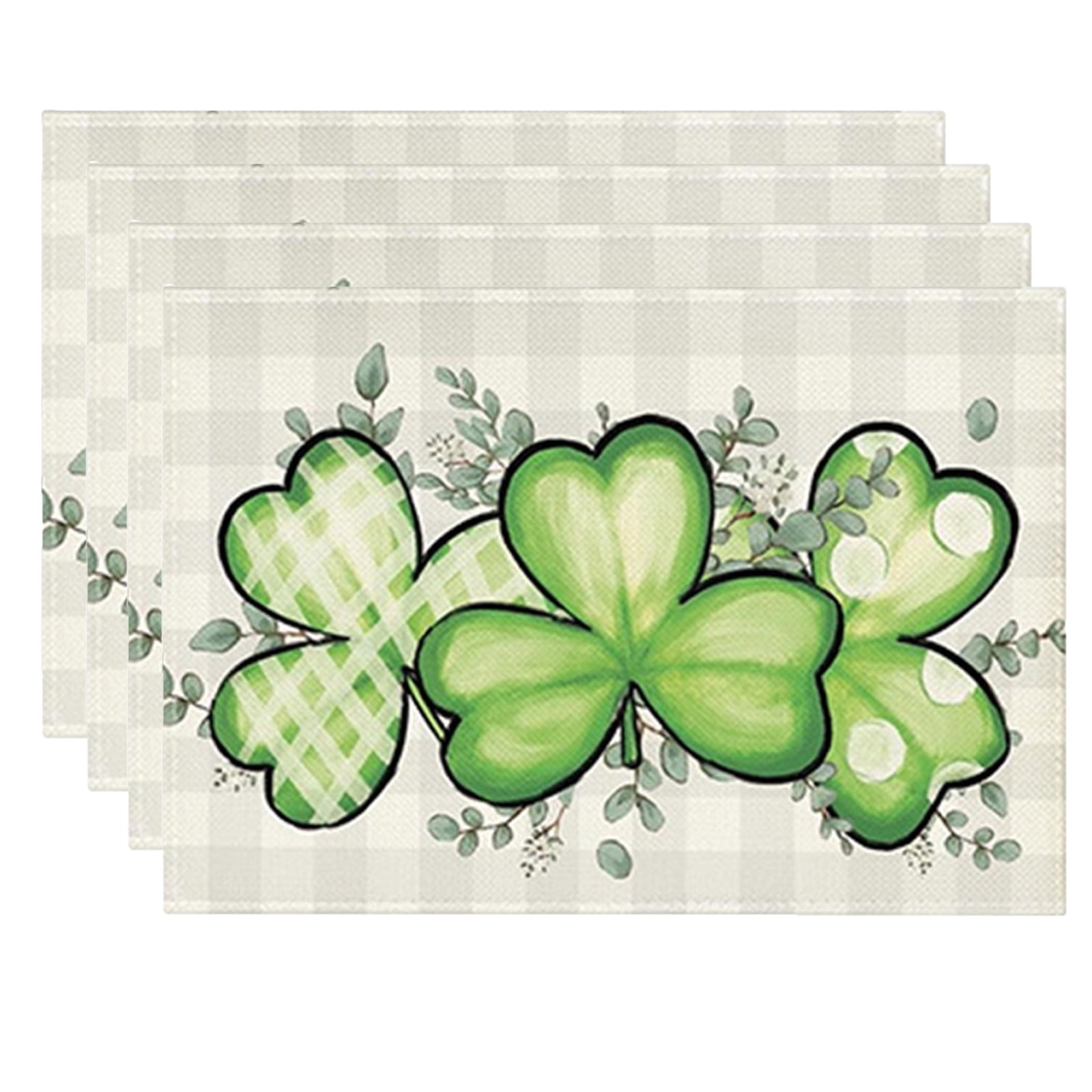 KCEHTA St Patricks Day Placemats Set of 4 Spring Shamrock Place Mats ...
