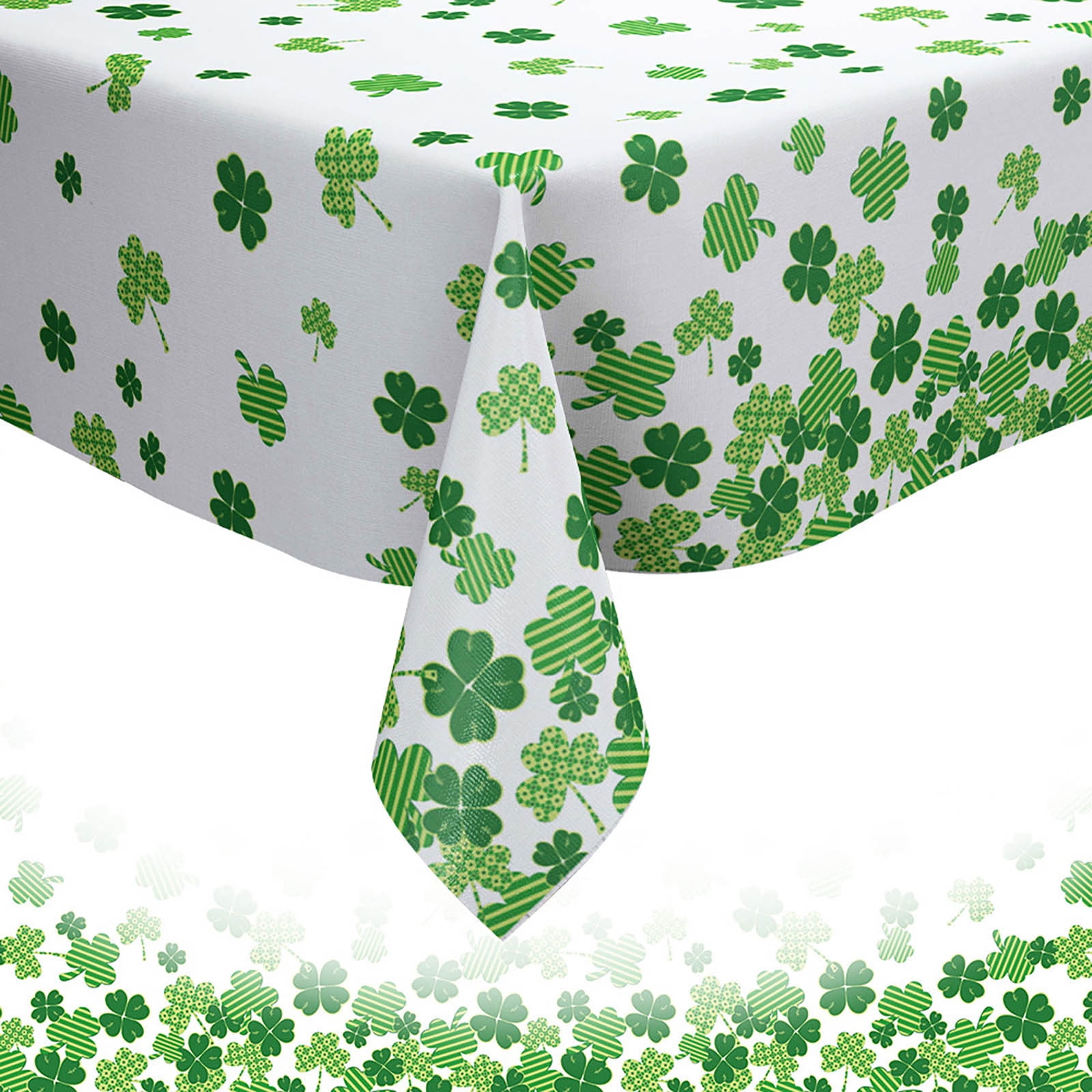 KCEHTA St Patricks Day Tablecloth Rectangle Washable Green Shamrock ...