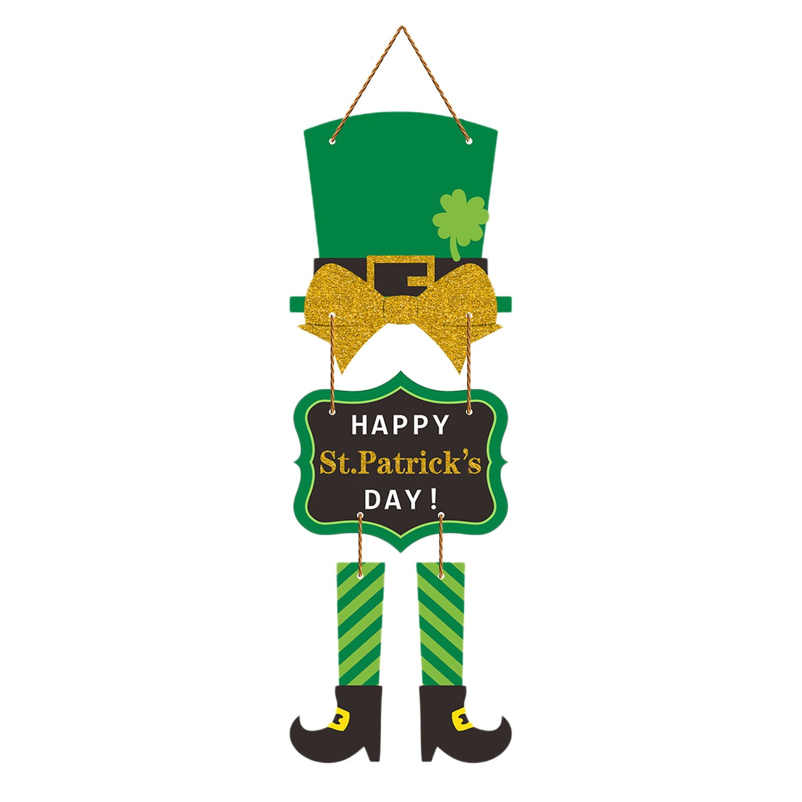 KCEHTA St Patricks Day Welcome Door Sign Hanging Irish Decor Happy St ...