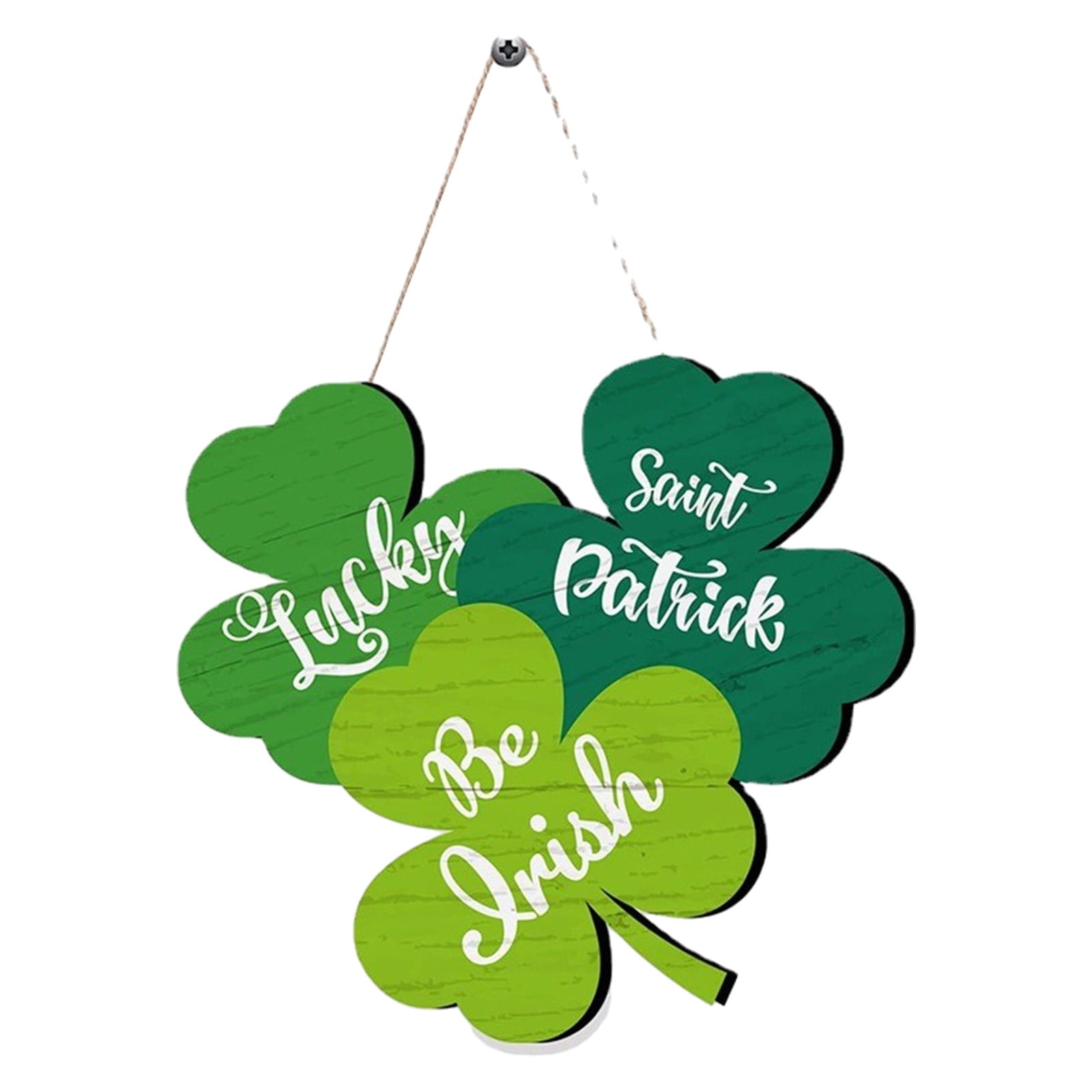 KCEHTA St Patricks Day Welcome Door Sign Wooden Hanging Shamrock ...