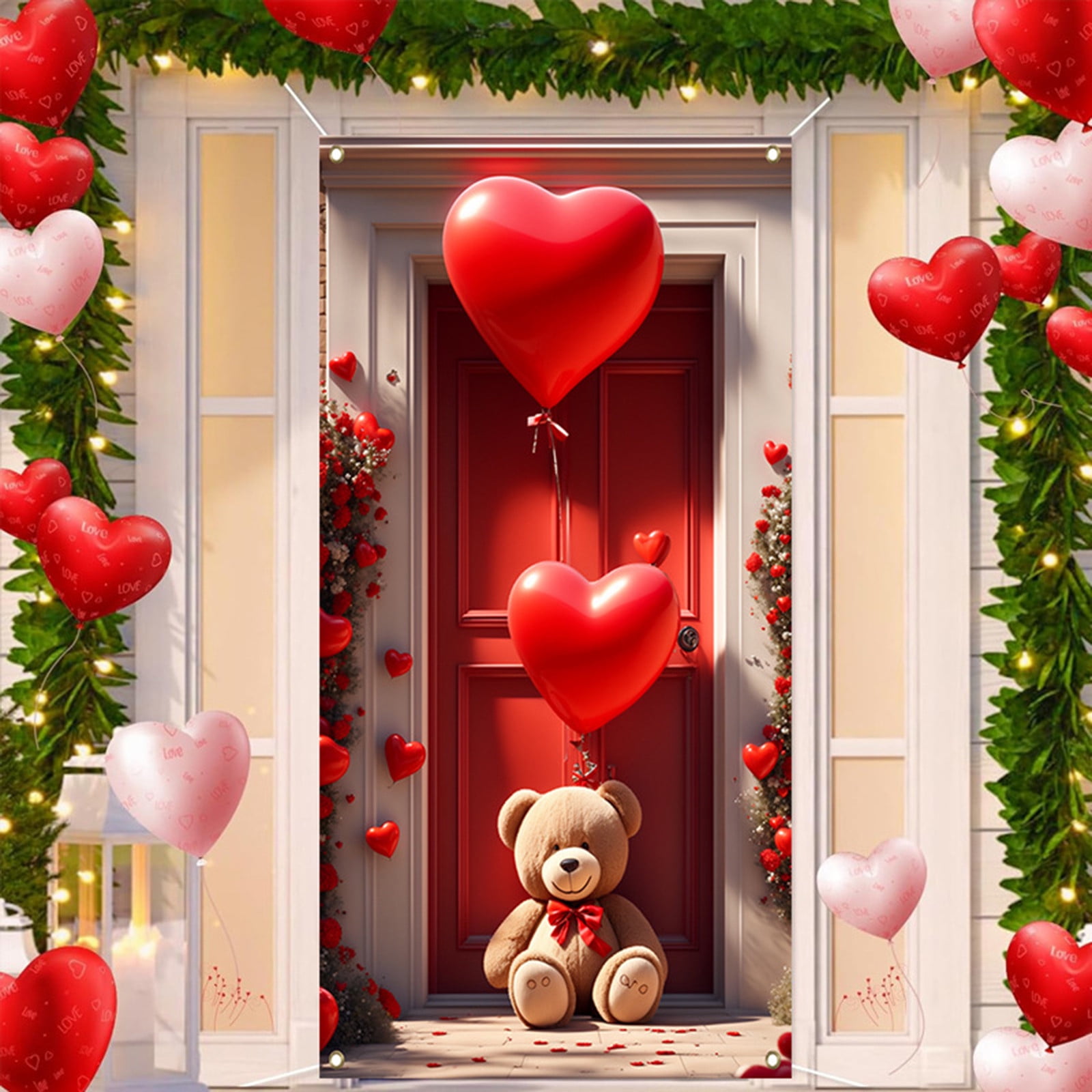 KCEHTA Valentines Day Door Cover, 71x35 inch Valentines Door Cover ...
