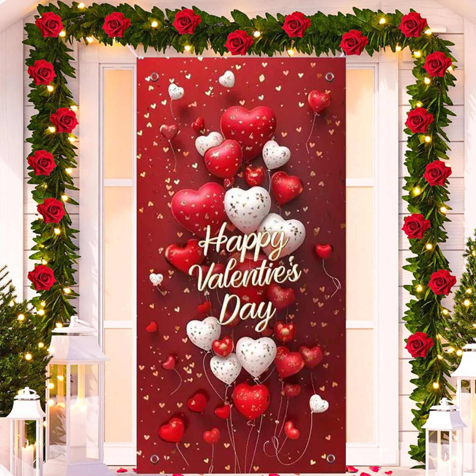 KCEHTA Valentines Day Door Cover, Valentines Door Cover, Romantic Happy ...