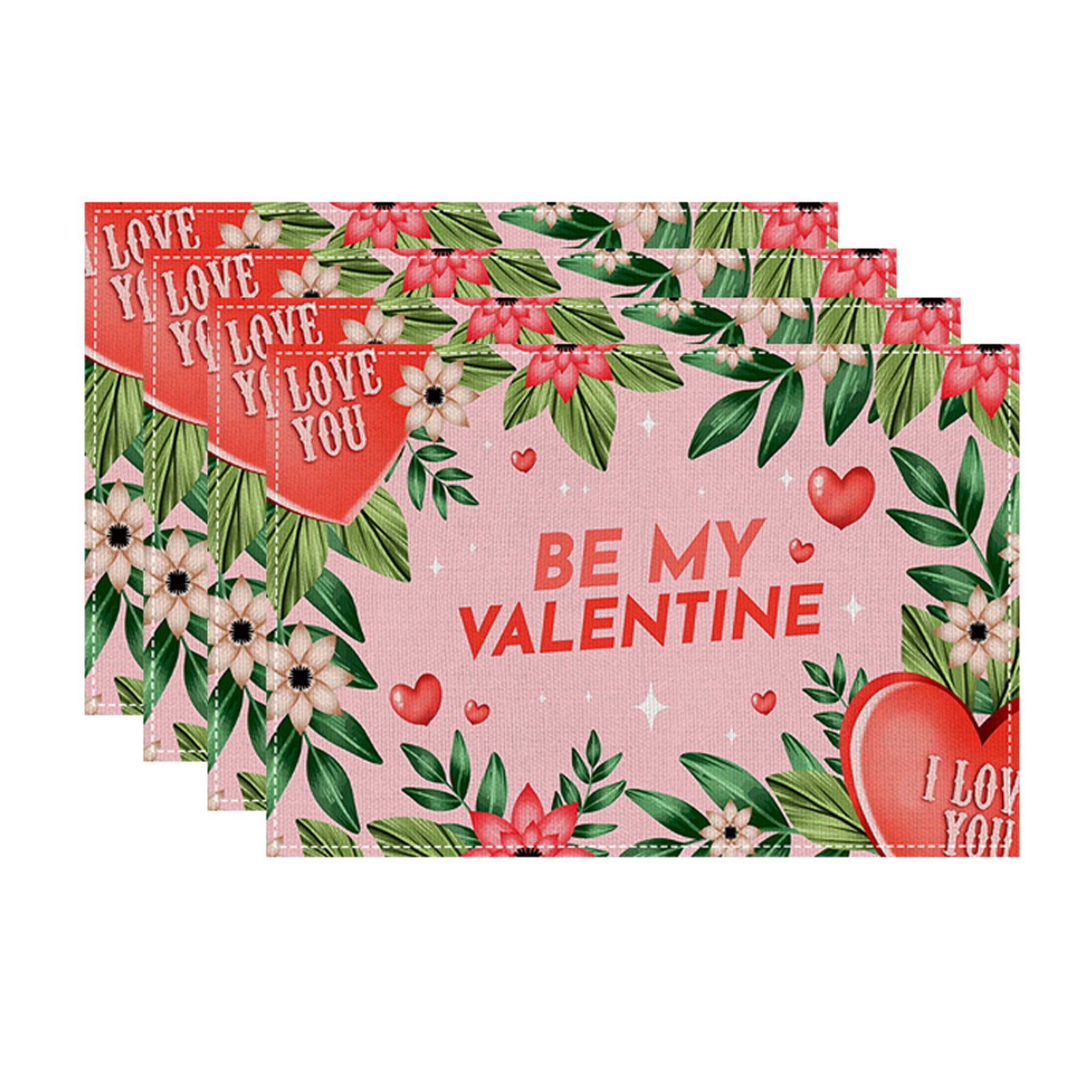 KCEHTA Valentines Day Placemats Set of 4 Love Heart Valentines ...