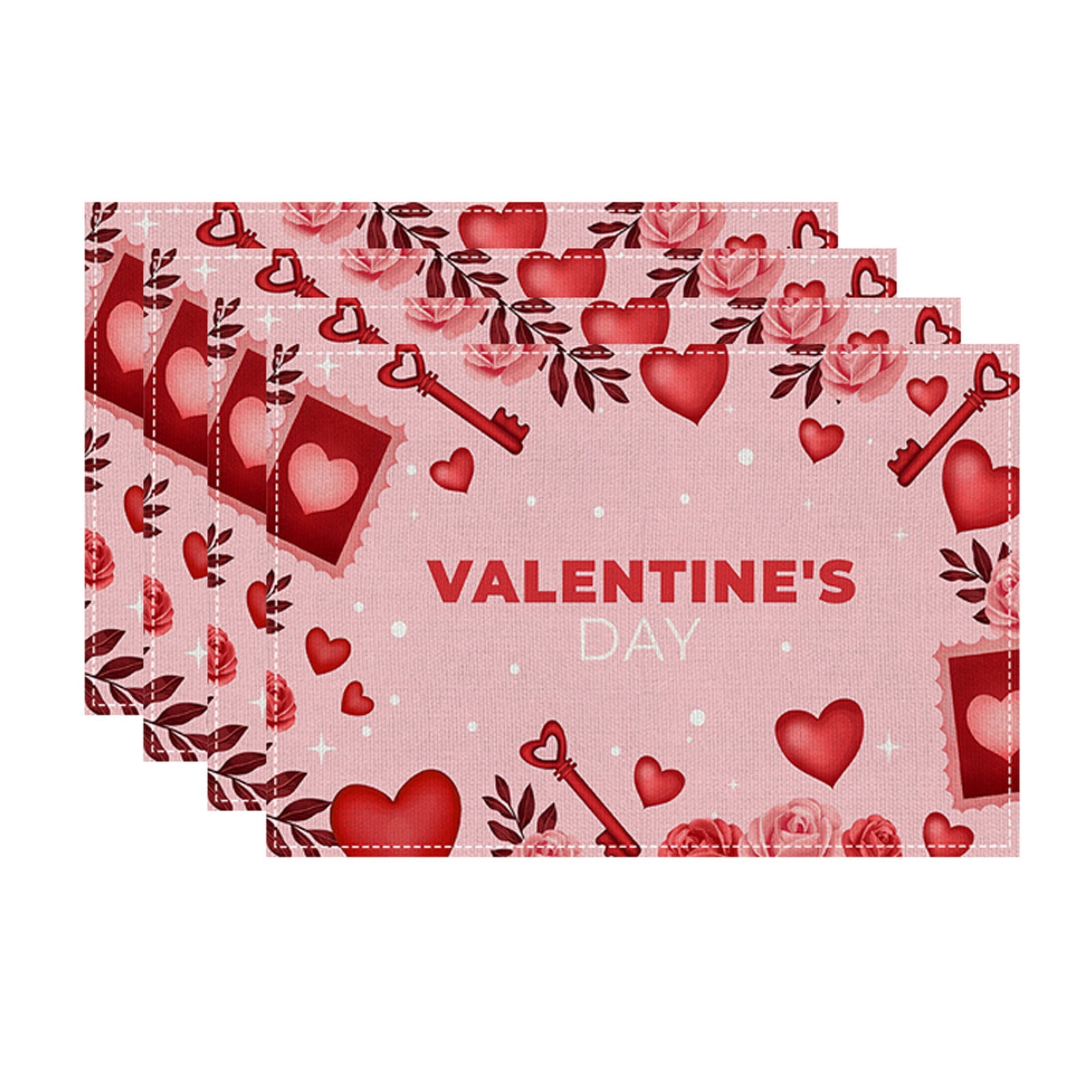 KCEHTA Valentines Day Placemats Set of 4 Love Heart Valentines ...