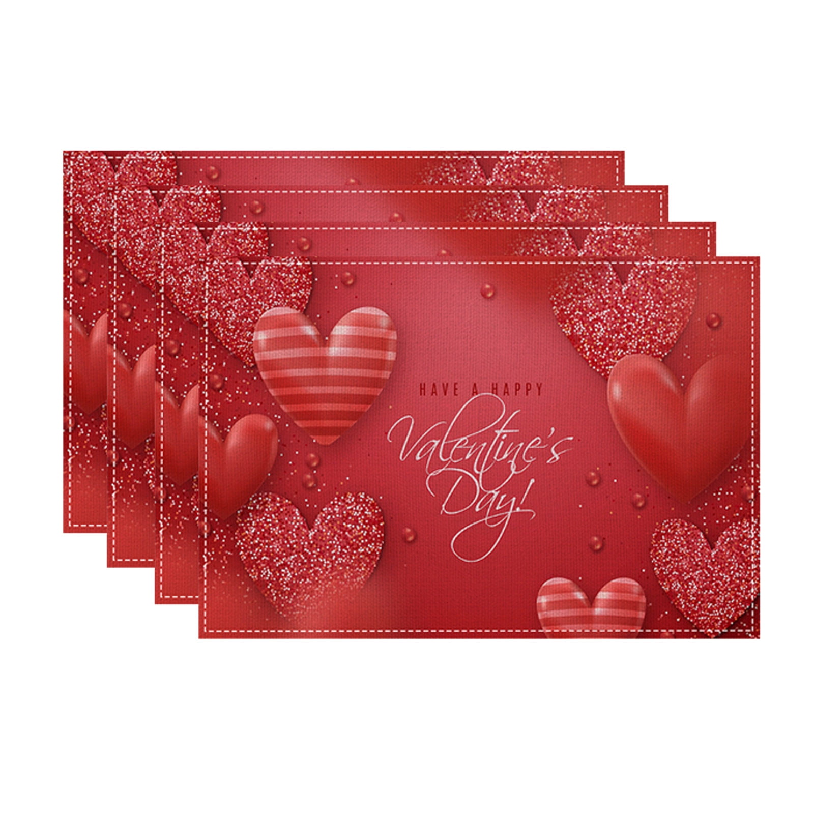 KCEHTA Valentines Day Placemats Set of 4 Love Heart Valentines ...