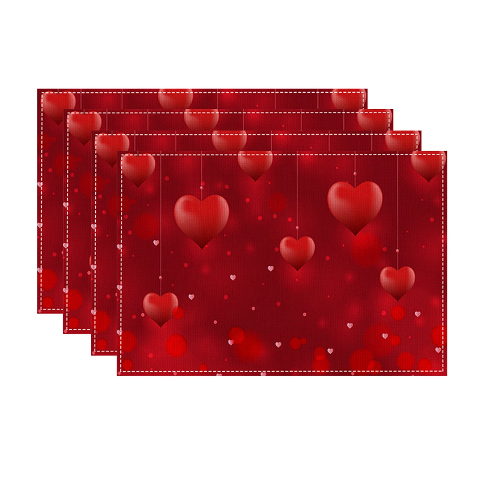 KCEHTA Valentines Day Placemats Set of 4 Love Heart Valentines ...