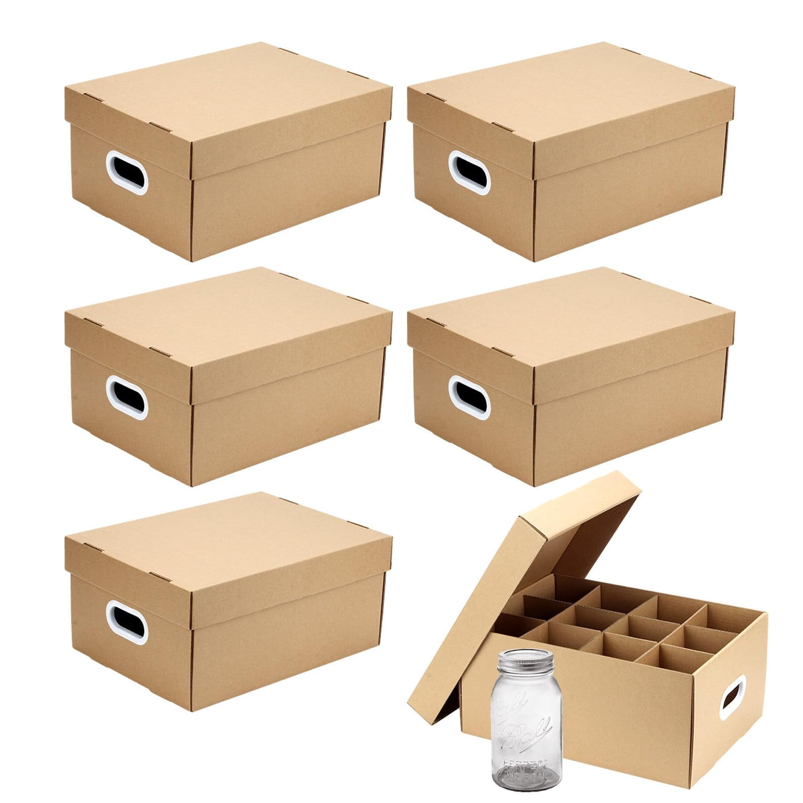 KCGANI 6 Pcs Cardboard Regular Mason Jar Storage 12 Cells Canning Jar ...