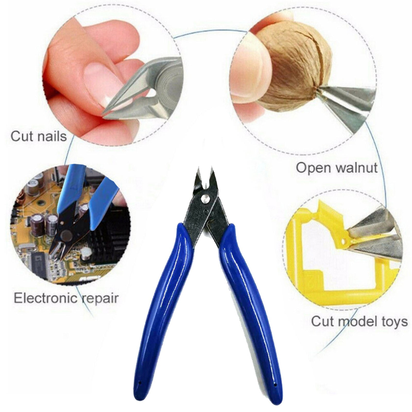 KCGYNP 5 Inch Carbon Steel Offset Pliers Clearance,Plastic Wire Cutter ...