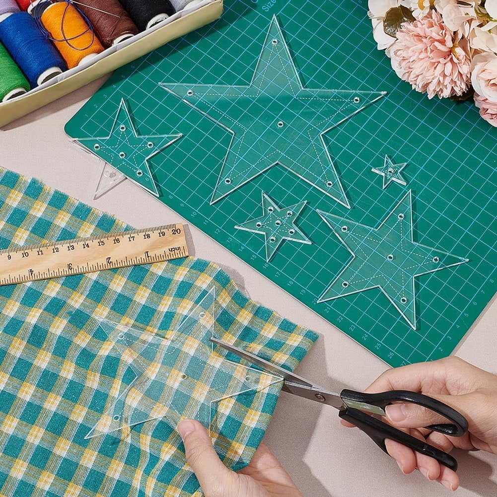 KCGYNP 6pcs Star Acrylic Sewing Templates-Reusable,Washable Clear ...