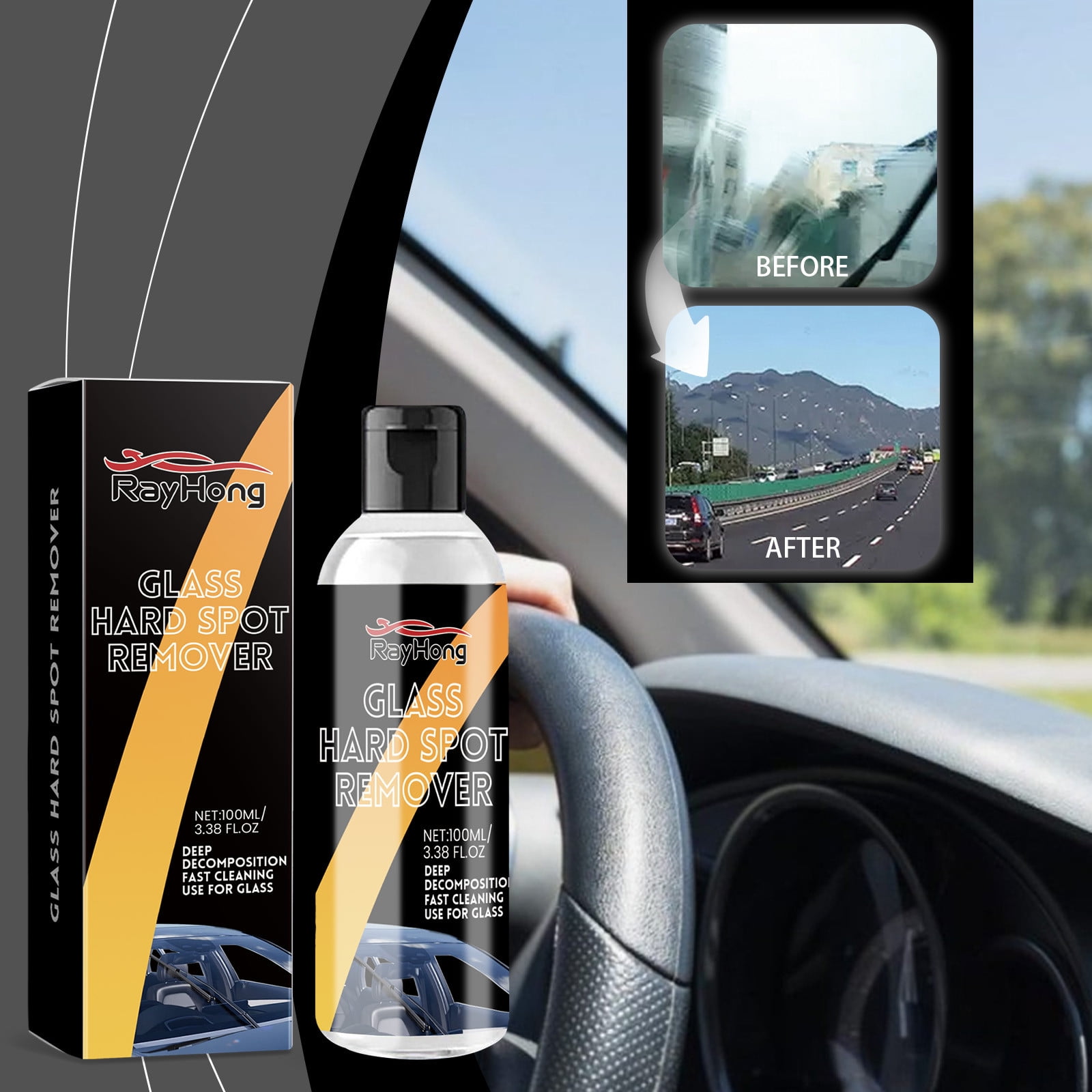 KCGYNP Automotive Glass Oil Film Cleaner Brush,100ml Efficient ...